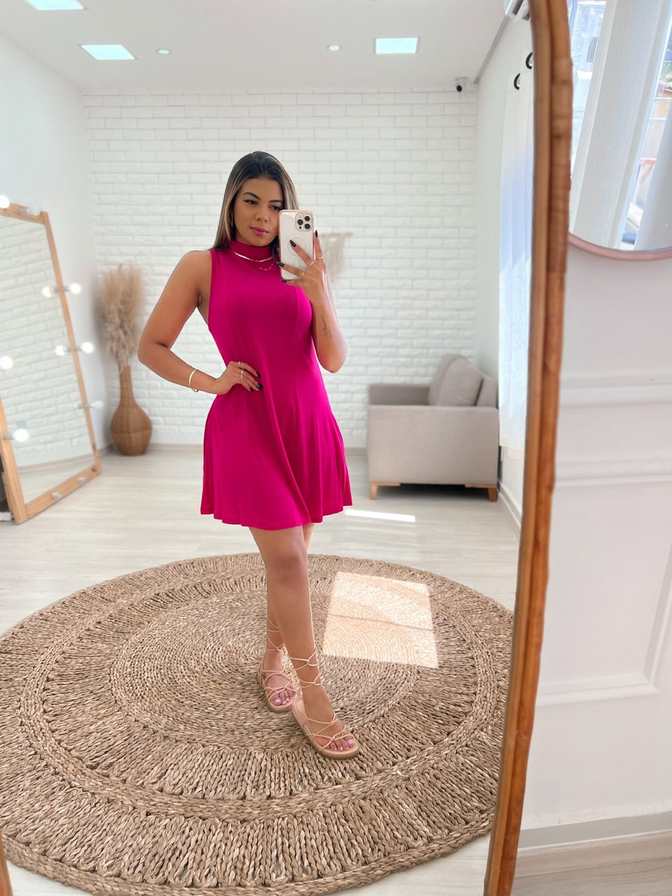Vestido gola Ale (Rosa) - Hyorrana